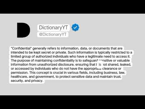 Confidential Meaning in English