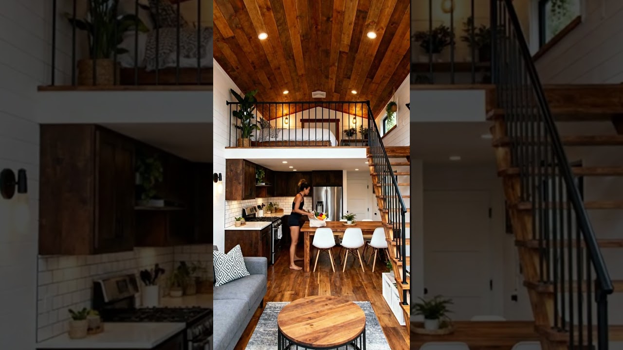 Cozy Modern Loft Cabin – Tiny Home Design That Feels HUGE! 🏡✨