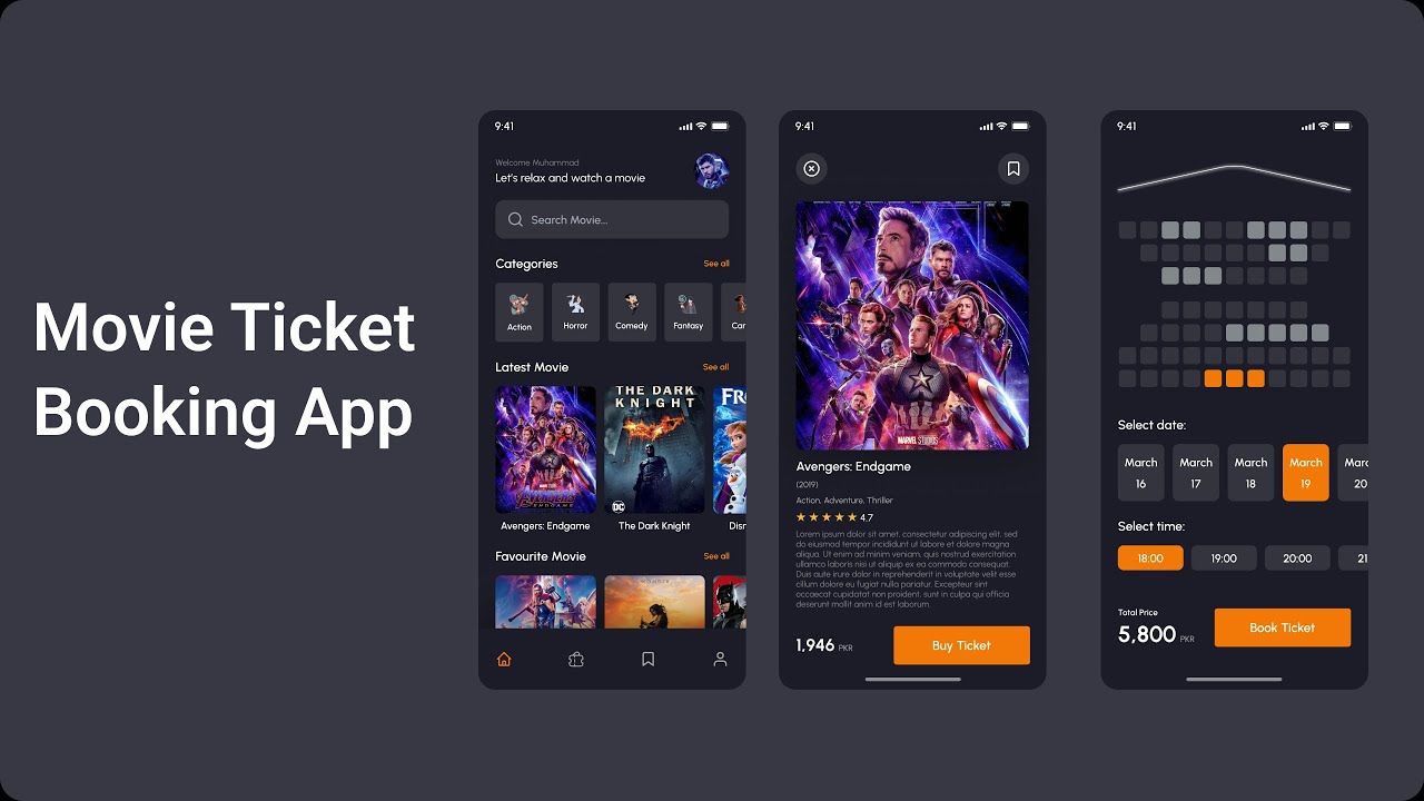Movie Ticket Booking App | UI/UX Design Tutorial