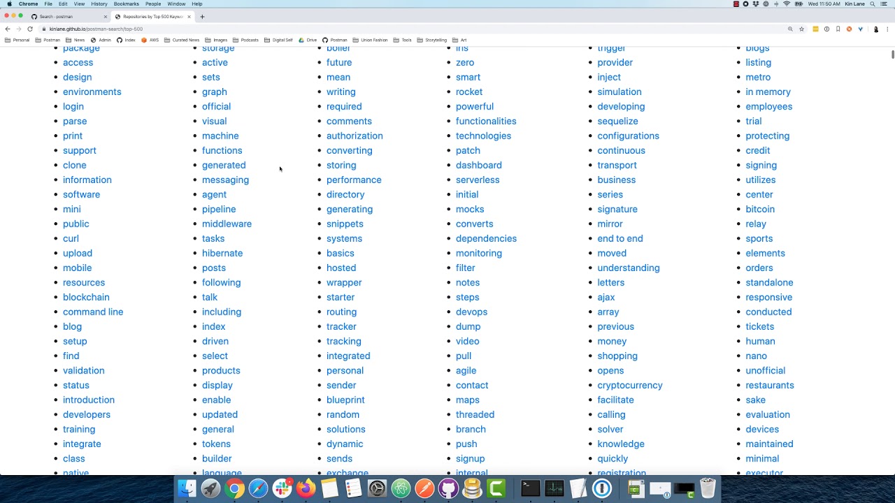 Searching for Postman on GitHub
