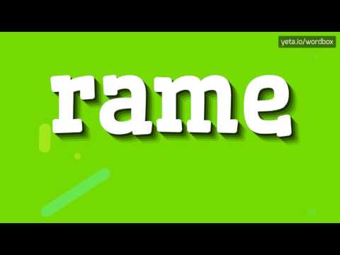 RAME - HOW TO PRONOUNCE IT!?