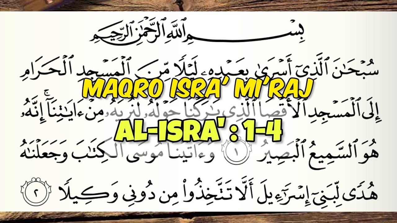 Maqro Isra Mi raj Untuk pemula nafas pendek surah Al Isra ayat