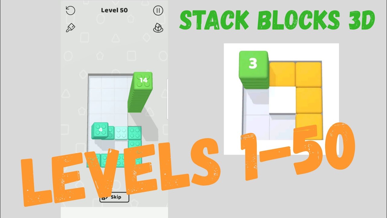 STACK BLOCKS 3D. Levels 1-50 Walkthrough