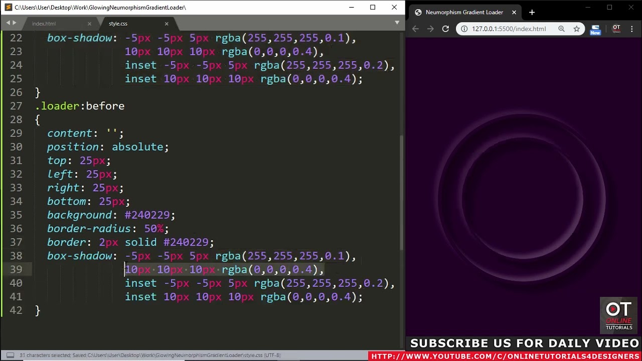 CSS Neumorphism Gradient Loader Animation Effects   Html CSS