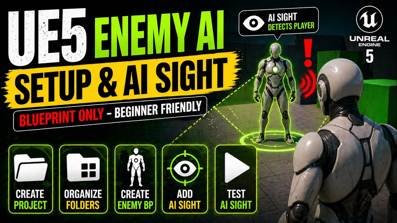 Unreal Engine 5 Enemy AI Series – Setting Up Enemy Blueprint & AI Sight Blueprint Only