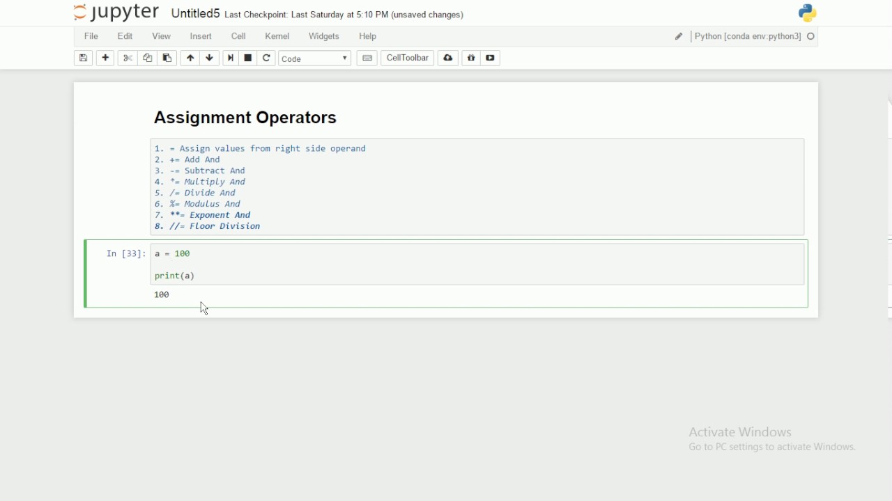 Python Programming Part 8 Assignment Operators in Python