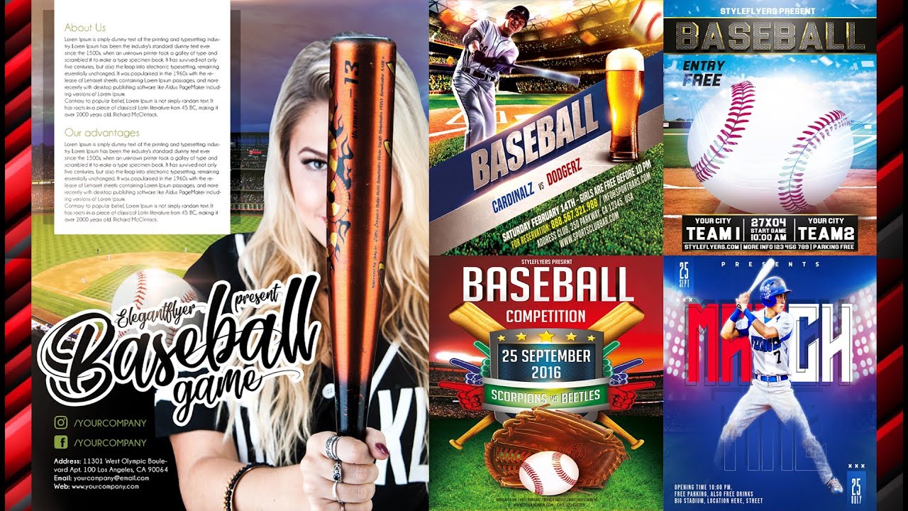 Sports Baseball Flyer Psd - Adobe Photoshop | Baseball Sports Flyer Psd-Adobe photoshop