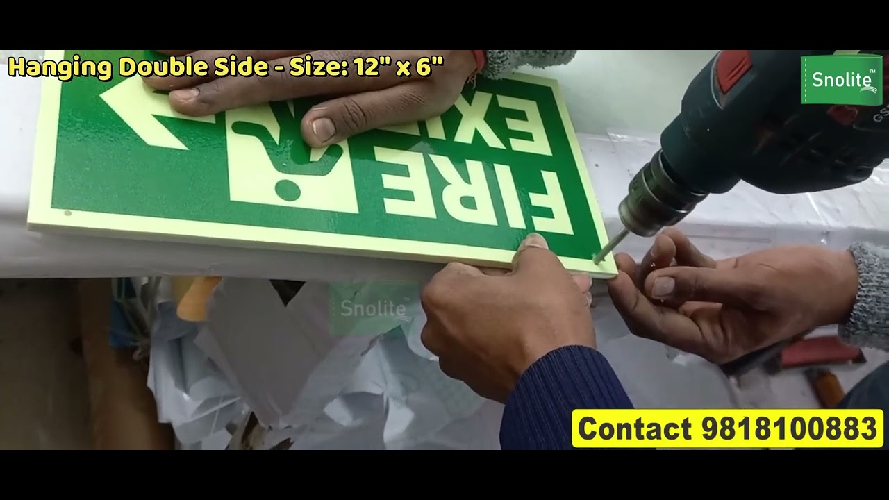 Hanging Exit signage Double Side Fire Exit Sign Board