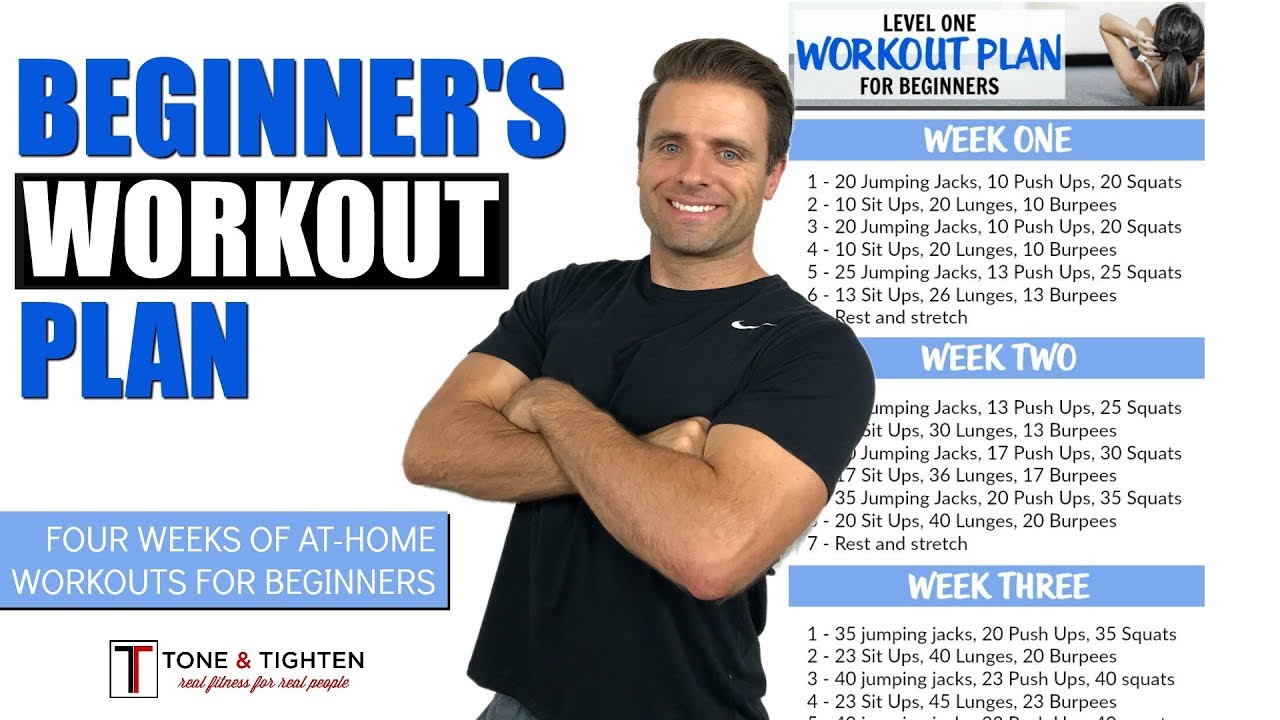 FREE 4 Week Beginner's Workout Plan - Total body workout plan to lose weight and tone muscle