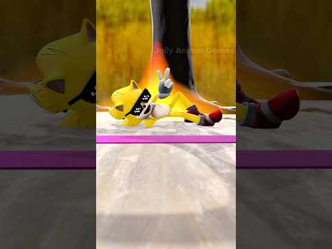 Super Sonic uses Spin Dash skill to defeat Wooden Doll and Guards in Squid Game #sonic #squidgame