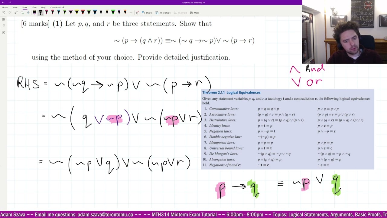 MTH 314 Midterm Tutorial Session