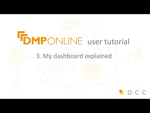 3. DMPonline user tutorial - My dashboard explained