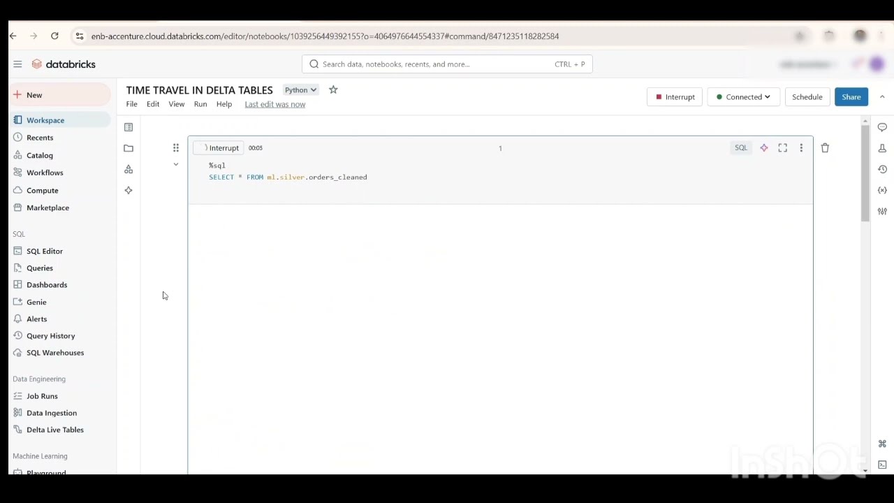 Delta Tables Time Travel in Databricks