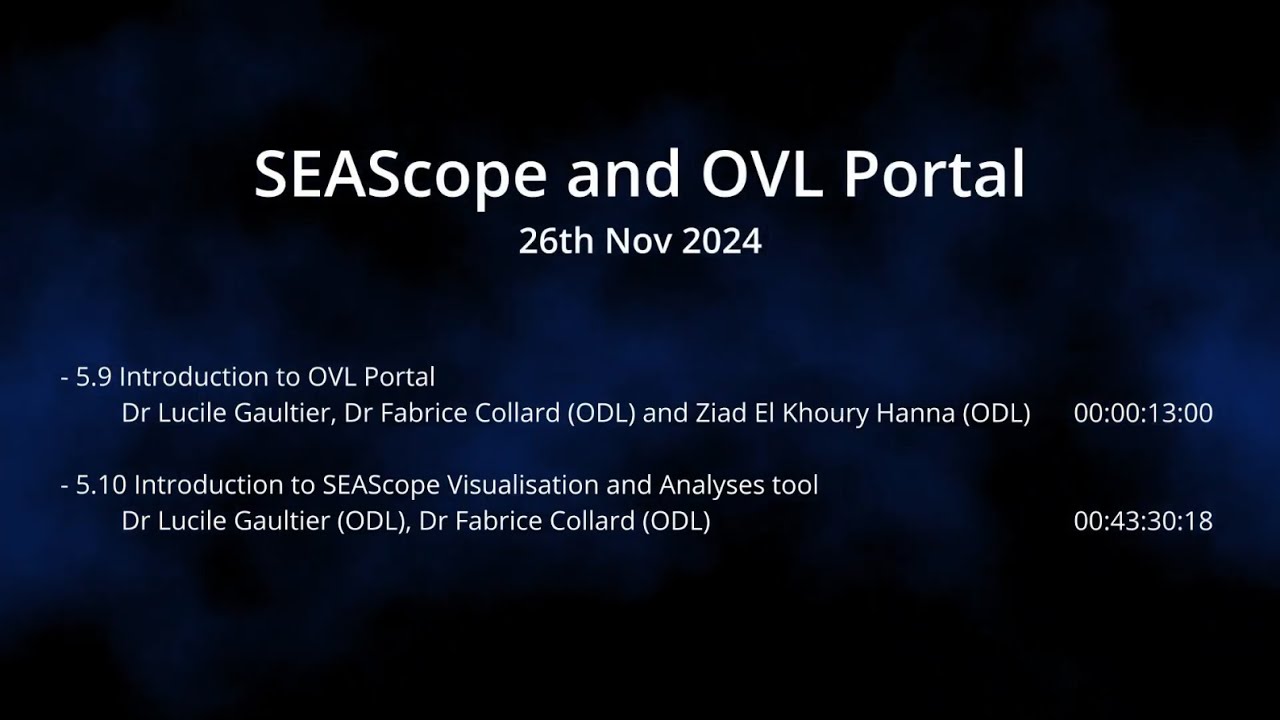 ESA Ocean Synergy Training Course #OTC25 Syntool and SEAScope 2024/11/26