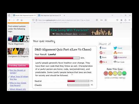 Reaction - D&D Alignment Quiz