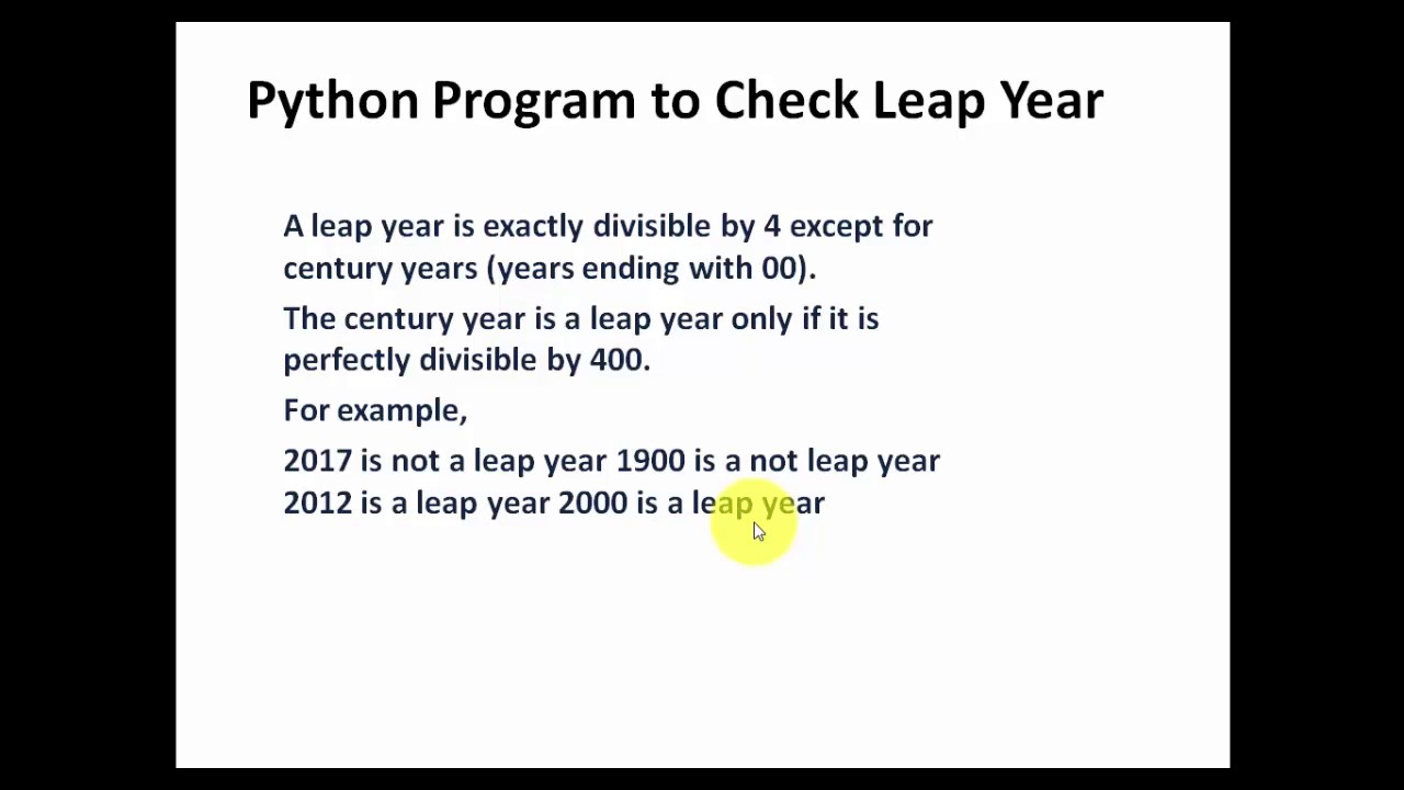 Program to Check Leap Year || Python Programming Tutorials