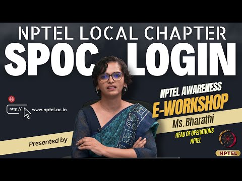 NPTEL Local Chapter SPOC login | NPTEL Awareness E-Workshop | Ms. Bharathi | NPTEL