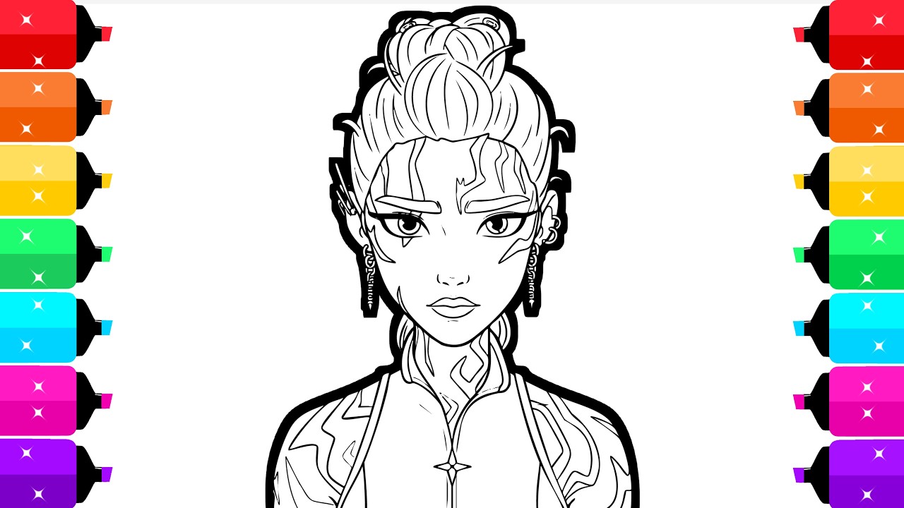 Rumi in Demon K-Pop Demon Hunters Coloring Pages for Kids