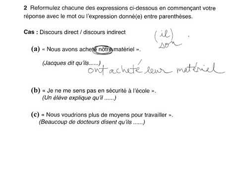 Reformulation discours indirect