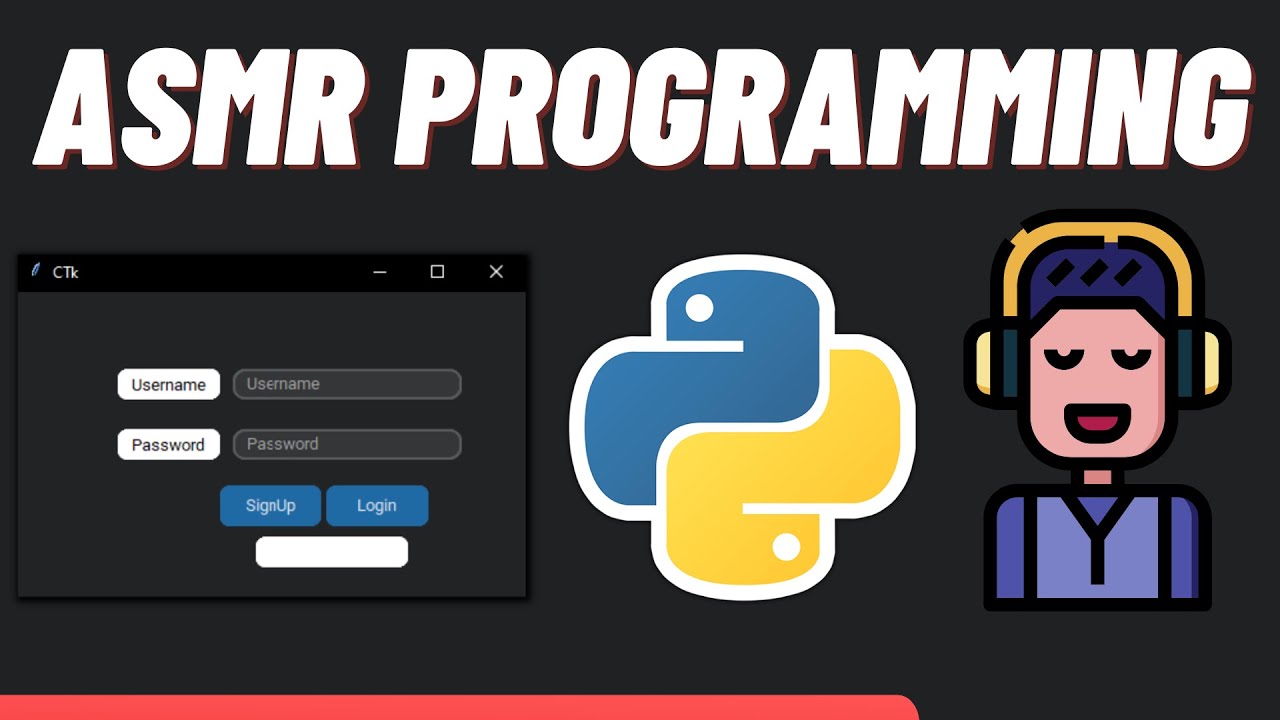 ASMR Programming - Python Tkinter Login Form - No Talking