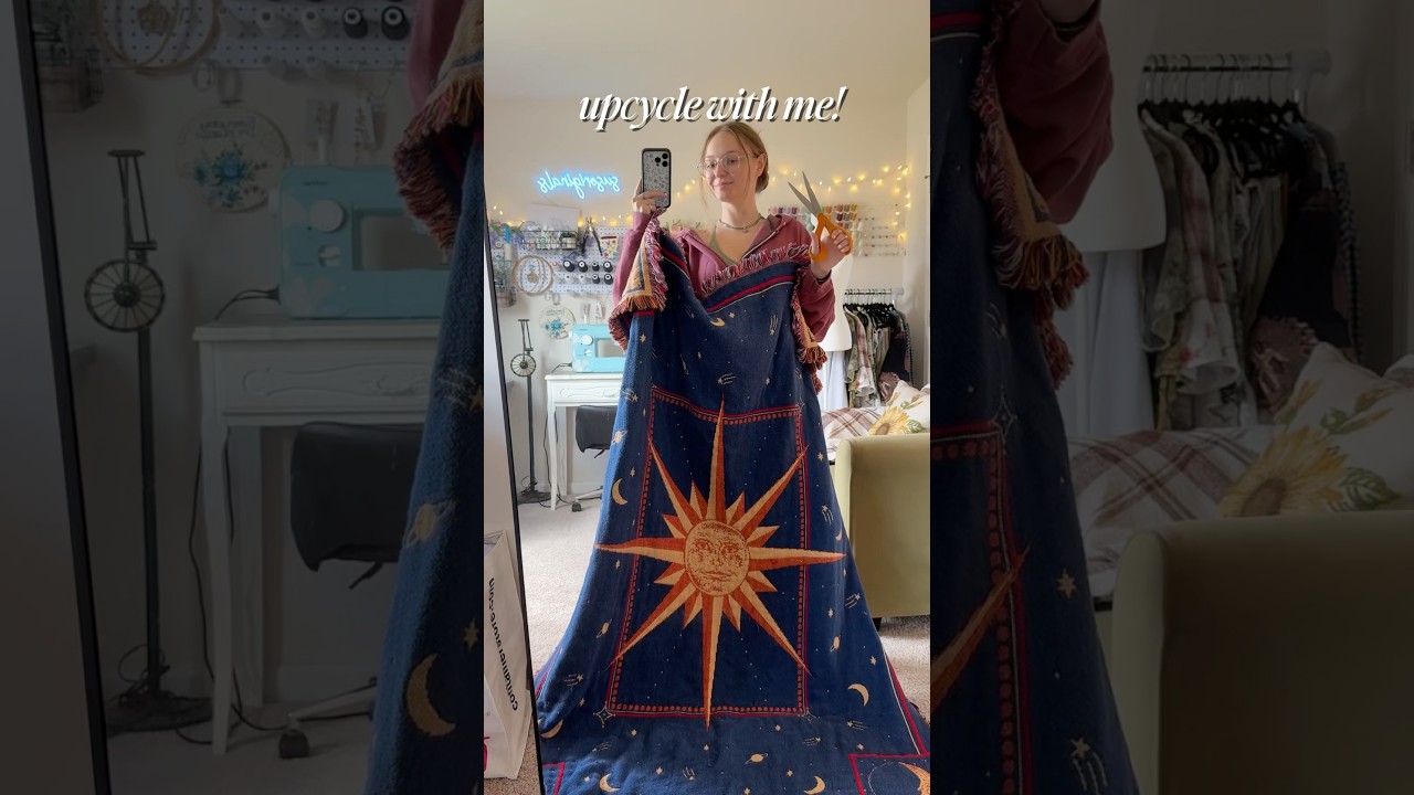 how i made the sun cut out hoodie! 🌞🌟✨ #upcycling #sewing #thriftflip