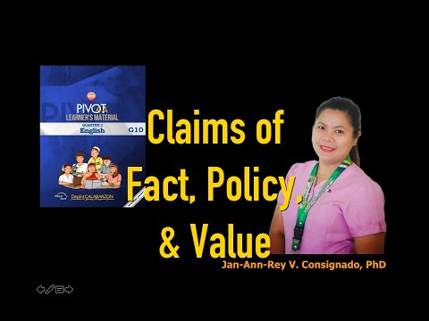 Claims of Fact, Policy, & Value | English 10