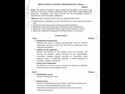 Syllabus for HAP-1😍|1st semester|b.pharm 1st year|#pharmacy |#syllabus |#medicalstudent #tamilnadu