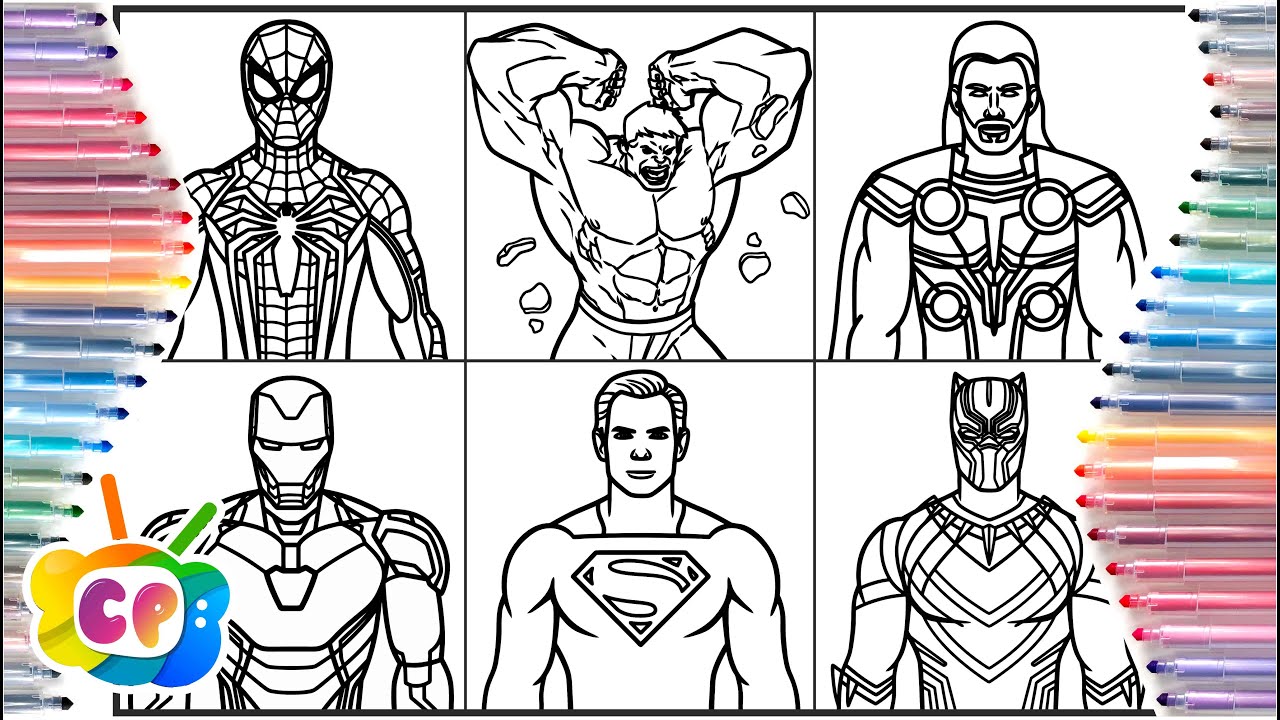 Spider-man coloring pages / How to DRAW HULK / Superhero coloring pages