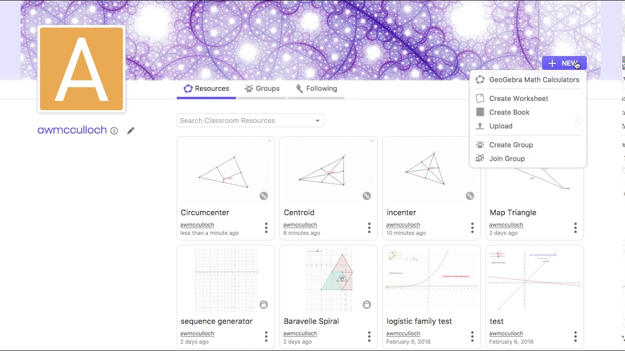 Create a GeoGebra Book