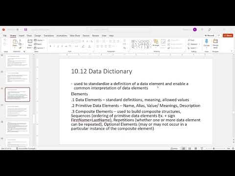 Techniques Data Dictionary