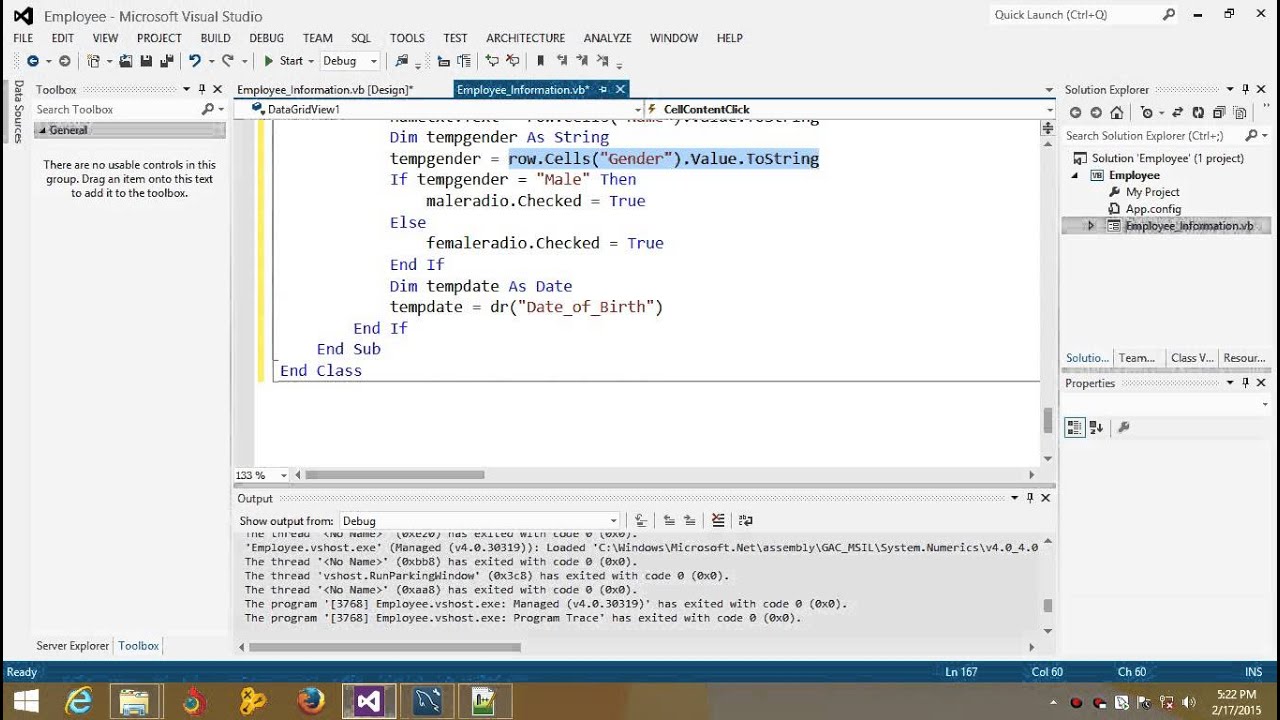 Visual Basic Net Tutorial with MySql database 13 Search by DataGridView Cells Clicks