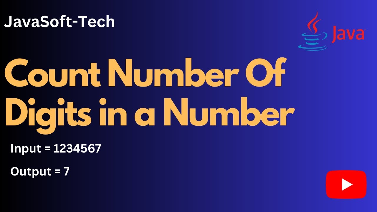 Count Digits in a Integer | Java | While Loop
