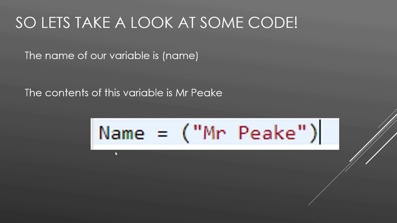 KS3 Computing Python - Variables part 1