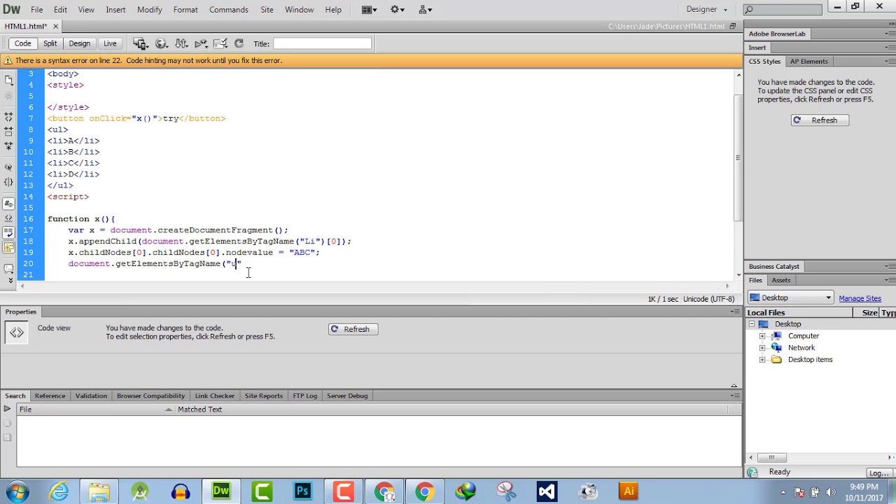57 - JavaScript document createDocumentFragment()