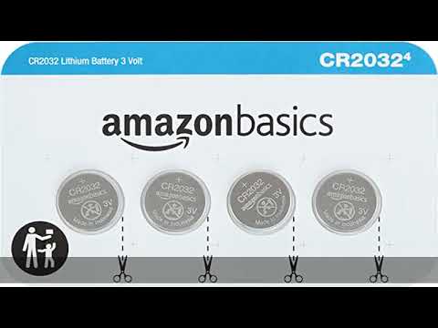 Amazon Basics 4-Pack CR2032 Lithium Coin Cell Battery, 3 Volt, Long Lasting Power, Mercury-Free
