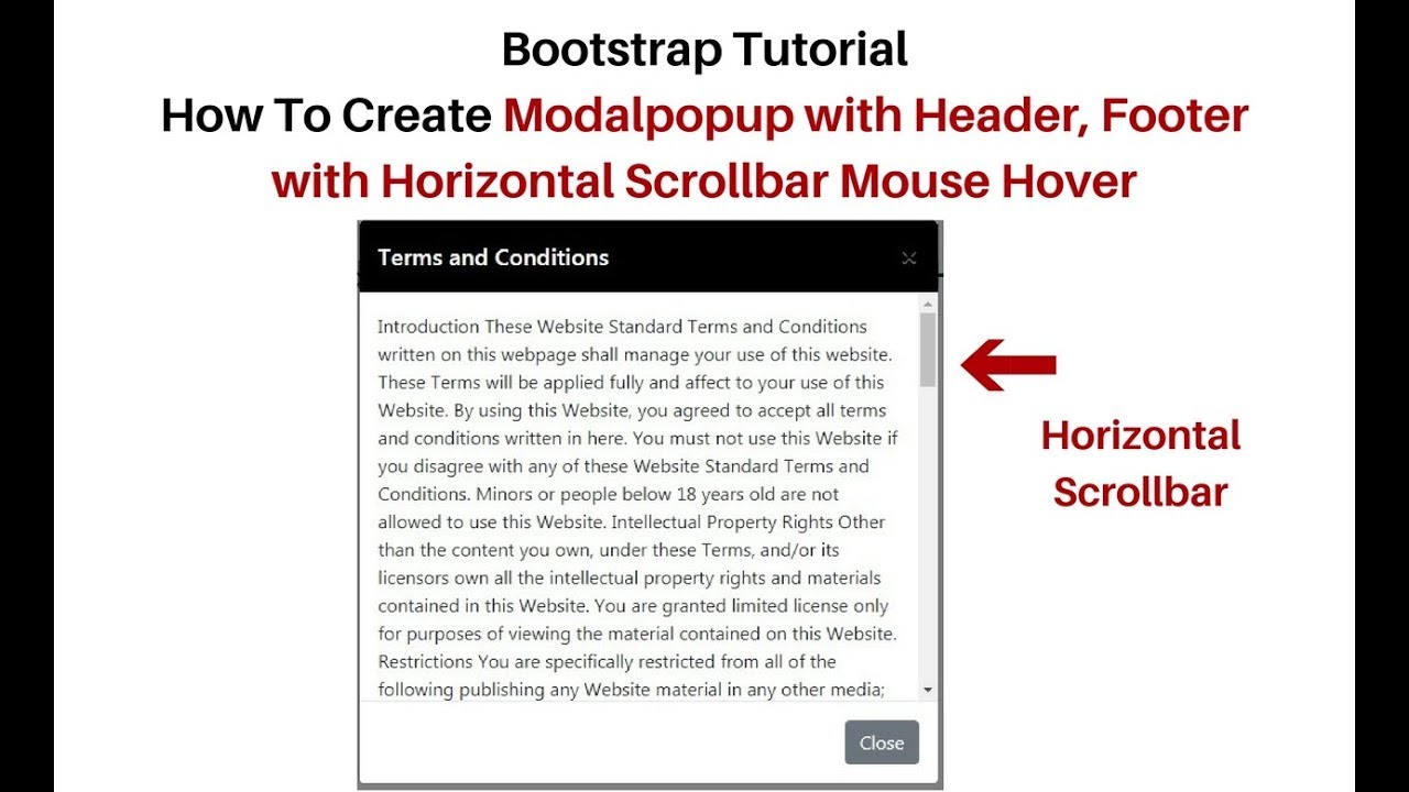 bootstrap modal popup modal-body scrollbar mouse hover example