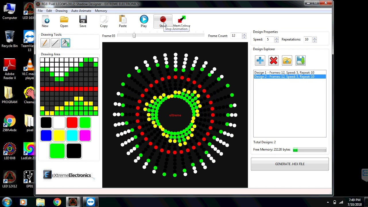 Pixel LED Programming using UNI-PRO Programmer