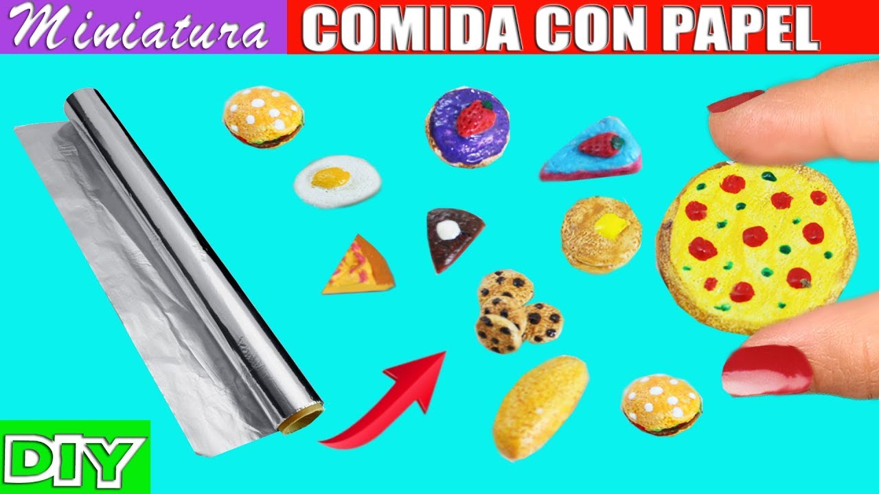 Cómo hacer Comida para Muñecas con Papel de Aluminio - Manualidades para Muñecas: