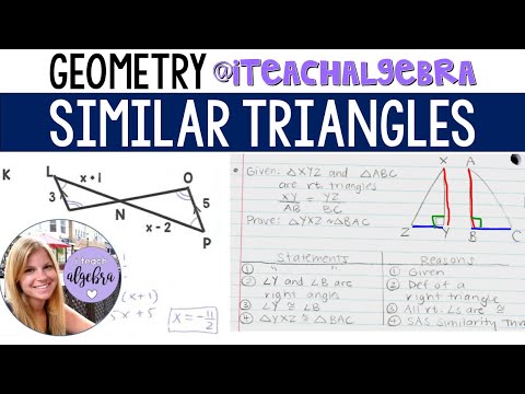 Geometry: Similar Triangles (AA, SSS, and SAS Similarity Theorems)
