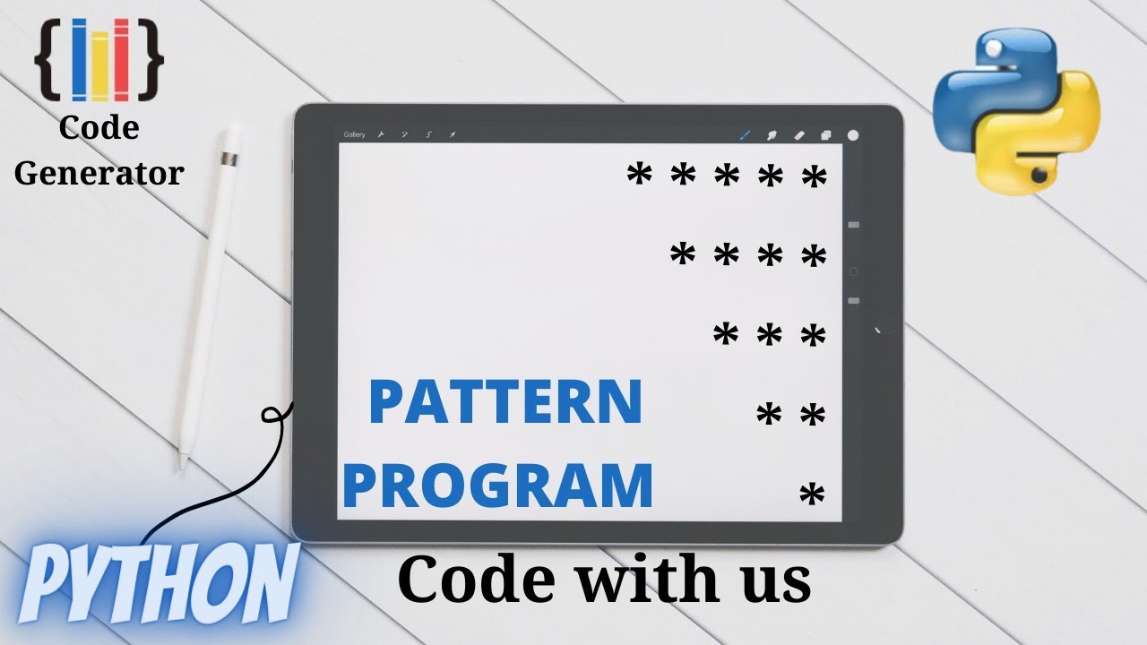 Left Inverted Half Pyramid Pattern in Python | Python for Beginners | Code Generator | CG.