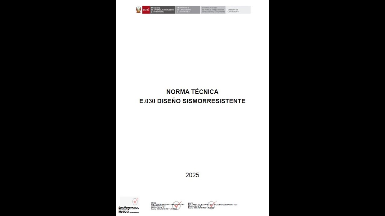 NORMA E.030 DISEÑO SISMORRESISTENTE (PROPUESTA 2025)