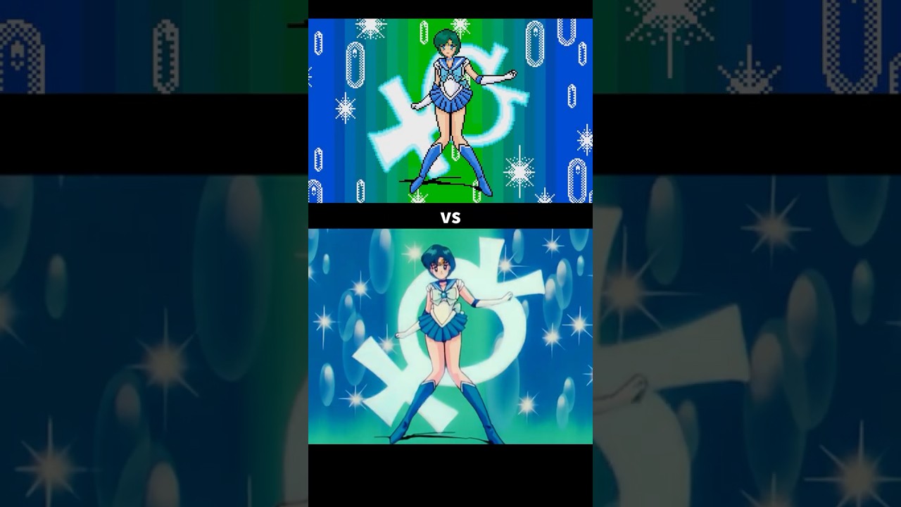MERCURY game vs anime #sailormoon #transformation #sailormercury