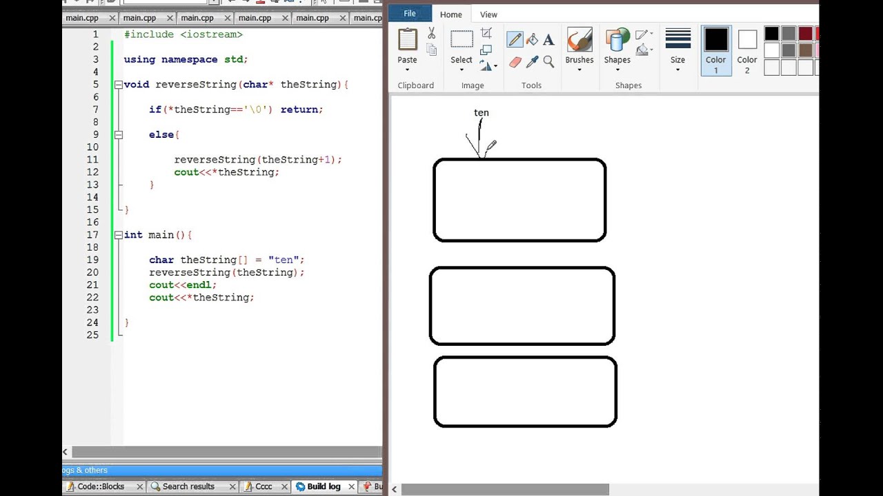 C++ : Print char array in reverse using recursion