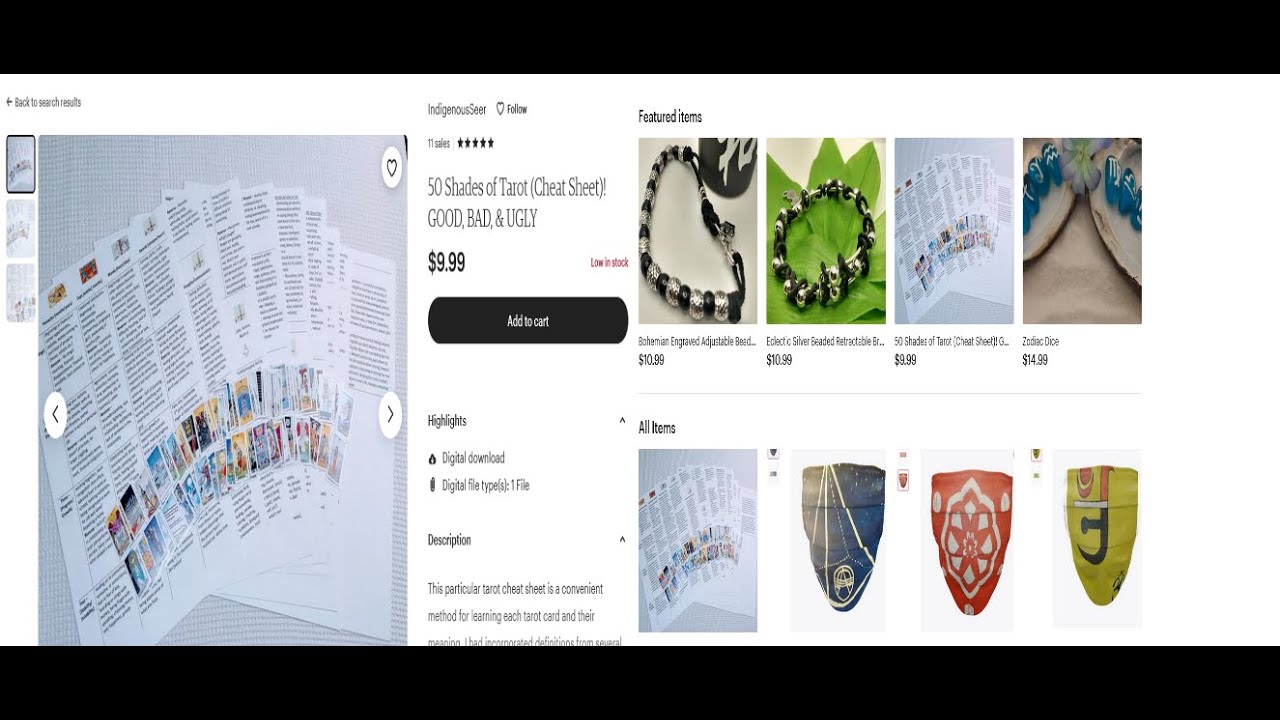 50 Shades of Tarot (Cheat Sheet)! The Good, Bad, & Ugly Meanings! (Digital Print!!!)