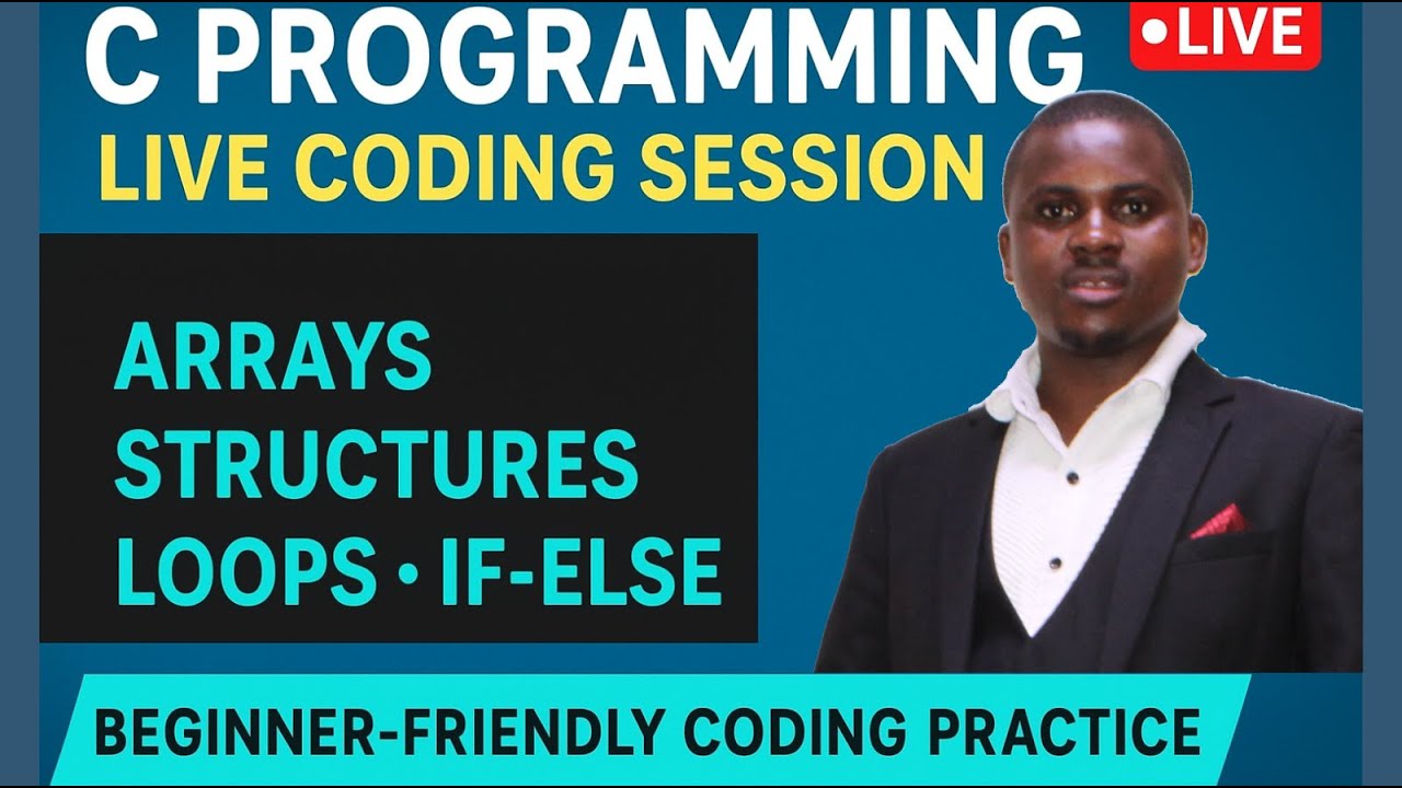 C Programming Live Coding Session | Arrays, Structures, Loops, If-Else, and Beginner Exercises!