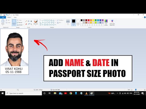 how to add name and date on passport size photo