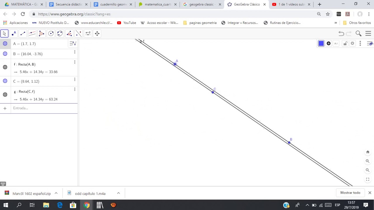 Como trazar rectas y segmentos paralelos utilizando geogebra