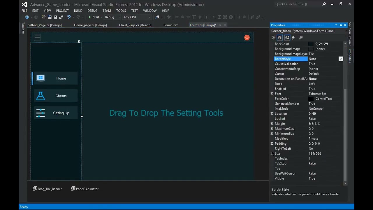 Animated Sliding Menu   Modern Flat   C#