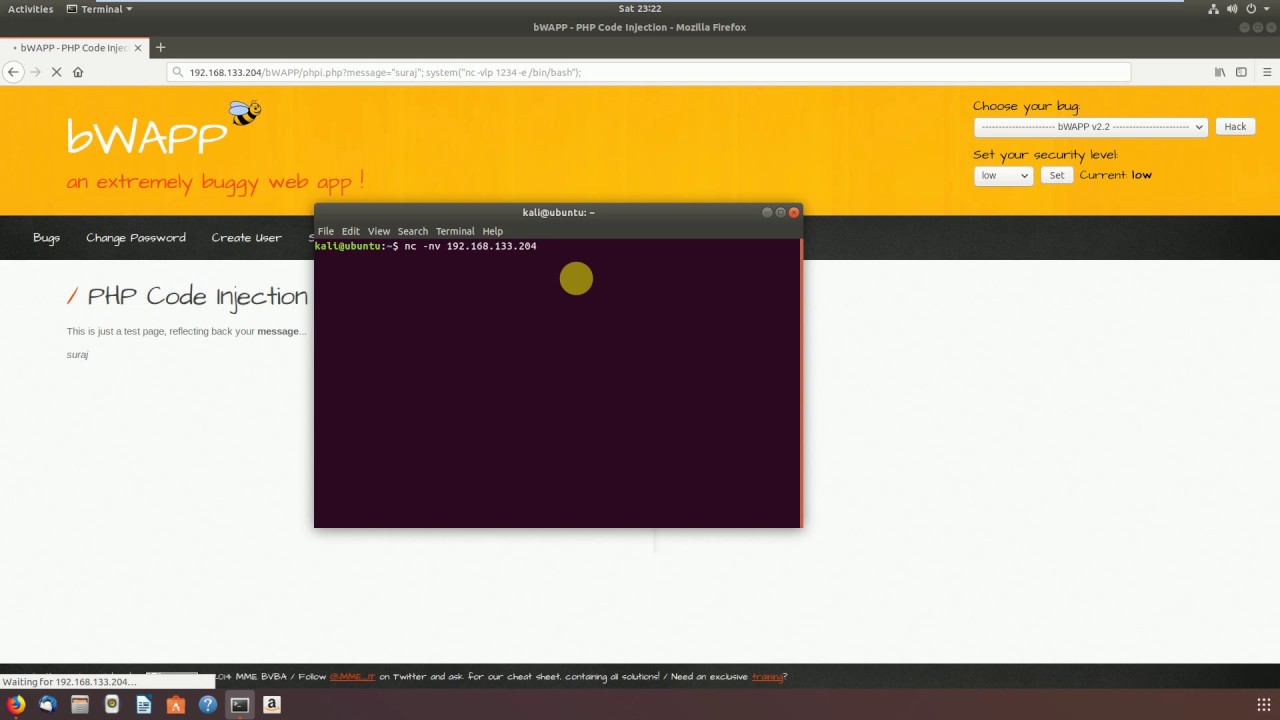 Server Shell using PHP Code Injection