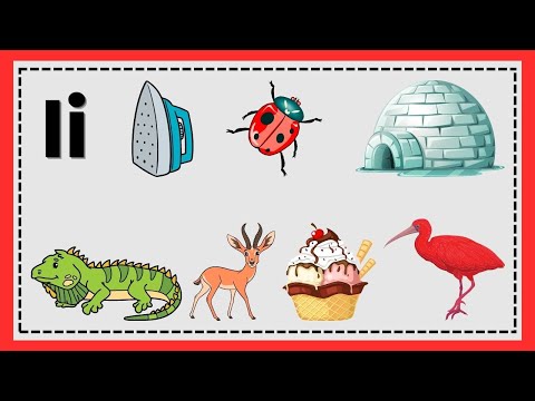 Words that start with letter I | Learning The Letters and English Vocabulary for Preschool